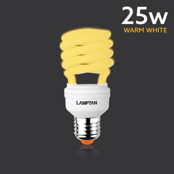 [1แถม2] [Clearance Sale] LAMPTAN หลอดไฟ COMPACT FLUORESCENT 24W 25W Warm White