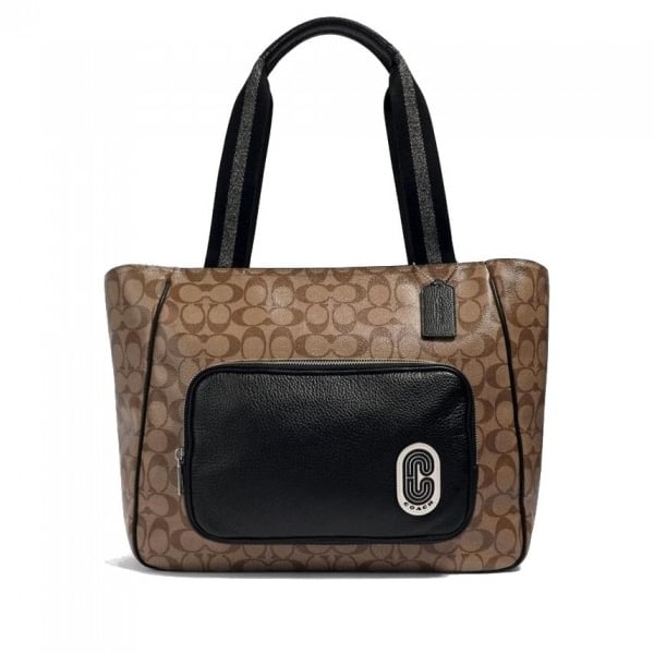 กระเป๋าสะพายไหล่ COACH 1708 COURT TOTE IN SIGNATURE CANVAS WITH COACH ...